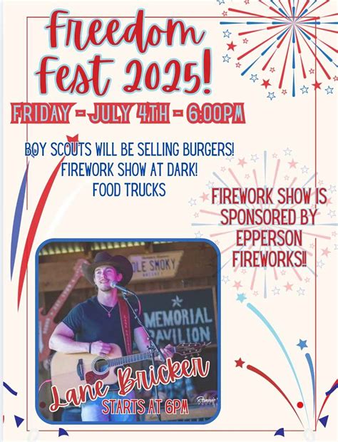Freedom Fest 2025 July 4 Epperson Fireworks Lane Bricker