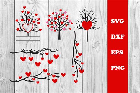 Tree Heart Tree Valentine Cut File Svg Graphic By Dadan Pm Creative Fabrica