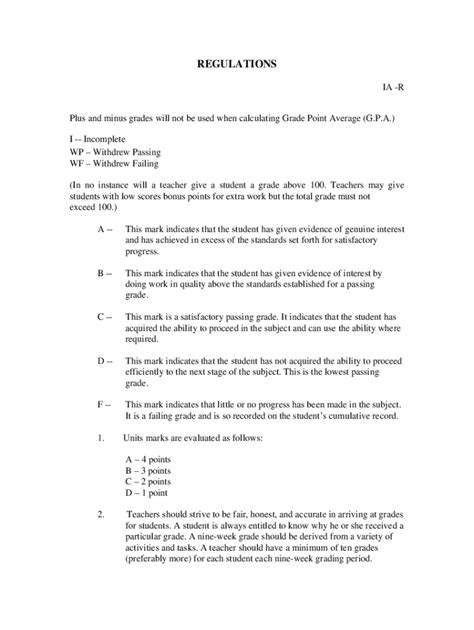 Fillable Online Grades And Grading Policies Uf Catalog University