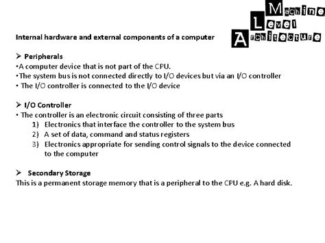 Internal Hardware And External Components Of A Computer