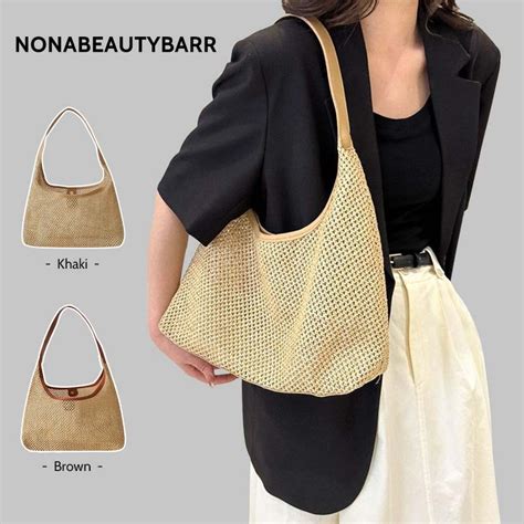 Jual Tas Bahu Wanita Tenunan Tas Jerami Tas Jinjing Tas Pantai Bali Tote Bag Shoulder Bag Straw