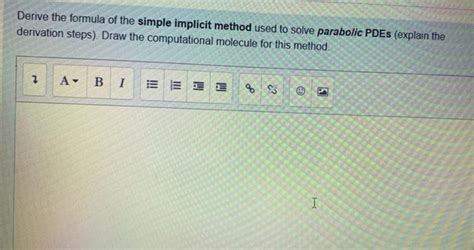 solved derive the formula of the simple implicit method used