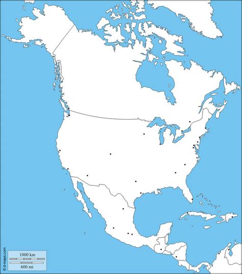 Blank Map Of North America Printable Zone Map