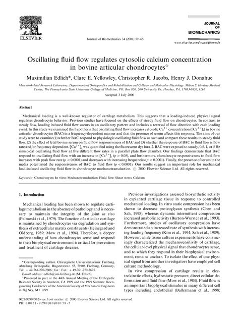 Oscillating Fluid Flow Regulates Cytosolic Calcium Concentration In