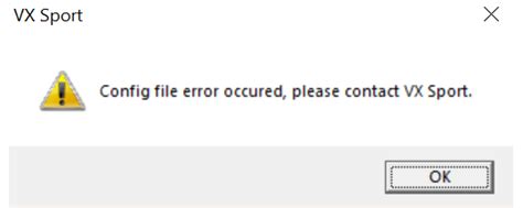 Config File Error Vx Sport
