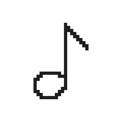 Pixelated Musical Note Icon Melody And Sound Symbol In Pixel Art Style