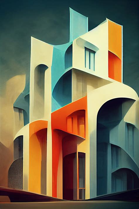 Abstract Expressionist Architecture Illustration Mightyinkstudio