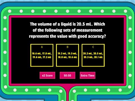 Accuracy And Precision Problem Solving Gameshow Quiz