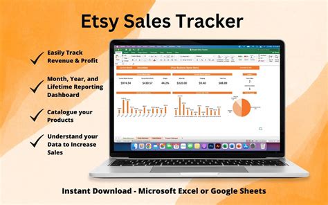 Etsy Sales Analytics Spreadsheet Digital Template Sales Tracker Bookkeeping Reporting Etsy