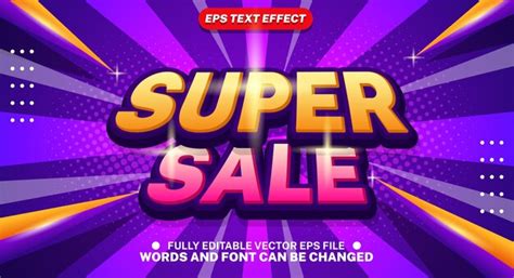 Premium Vector | Super sale 3d editable vector text style effect