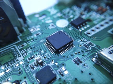 Close Up Image Of Microchip Integrated Circuit Ic Macro Photograph