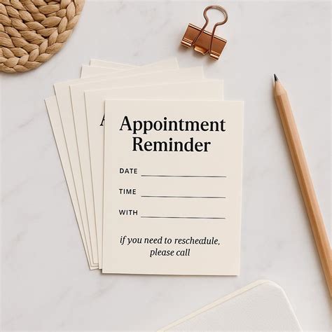 Editable Appointment Reminder Cards 5 Canva Templates Printable
