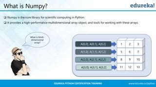 Python Numpy Tutorial Numpy Array Edureka Pdf Programming Languages Computing