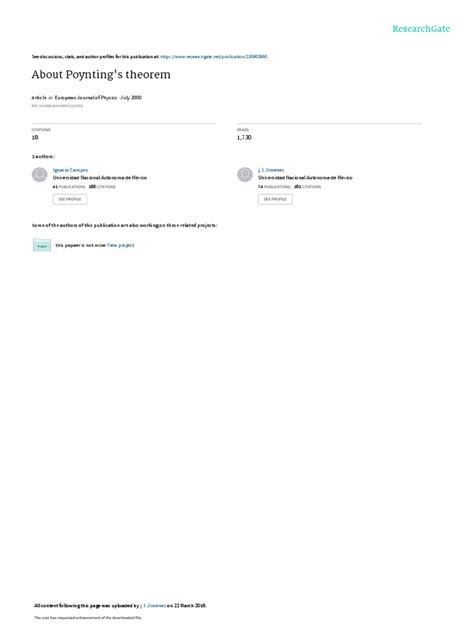 Poyntings Theorem Pdf Ordinary Differential Equation Momentum