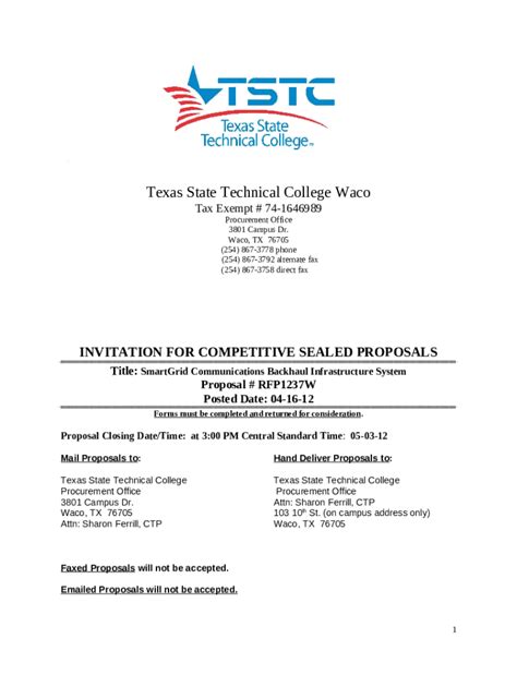 Request For Sealed Proposal Rfp 16 Mh 393345 Doc Template Pdffiller