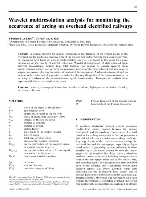 Pdf Wavelet Multiresolution Analysis For Monitoring The Occurrence Of Arcing On Overhead