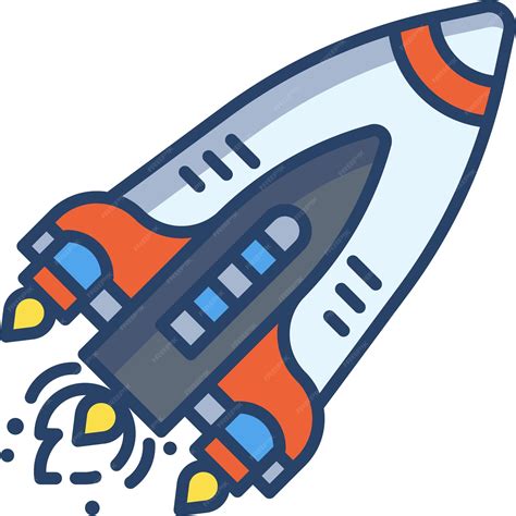 Premium Vector Spacecraft Linear Color Illustration