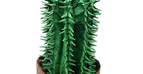 An Origami Cactus And Pot With Over 200 Individual Spikes That I Made