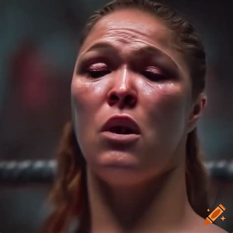 Martial Arts Fighter Ronda Rousey In A Movie Fight Scene On Craiyon