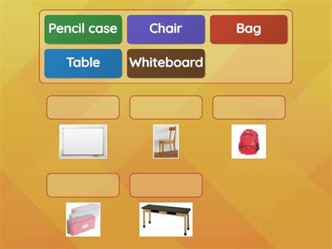 Classroom Objects Match Up Classroom Objects Match Up