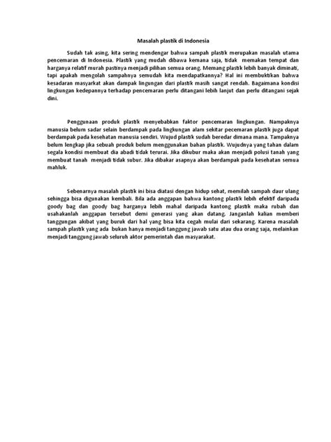 Illin Teks Tanggapan Masalah Plastik Pdf