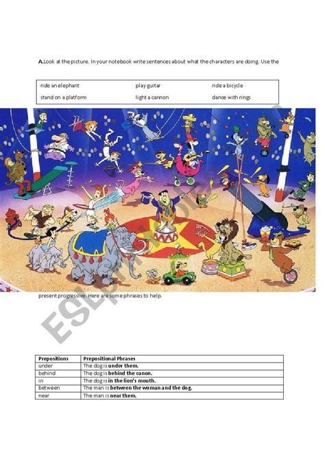 Hanna Barbera Prepostional Phrases Esl Worksheet By Dsil25