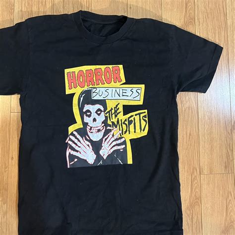 Horror Business Misfits Black And Yellow T Shirt Depop