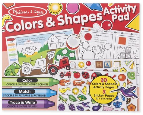 חוברת יצירה צבעים וצורות 20 דפים ו 234 מדבקות 22701658 Zap