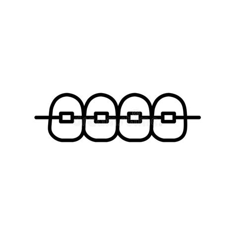 Teeth With Braces Icon Stock Vector Illustration Of Flat 330167281