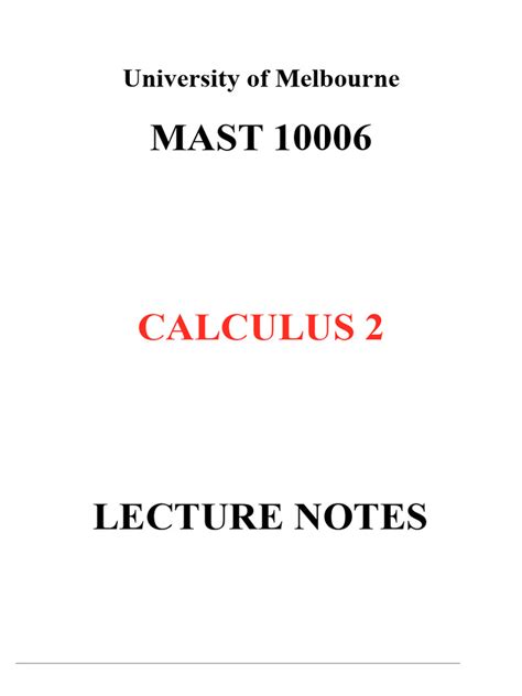 Mast10006 Calculus 2 Notes Compress Pdf Derivative Limit