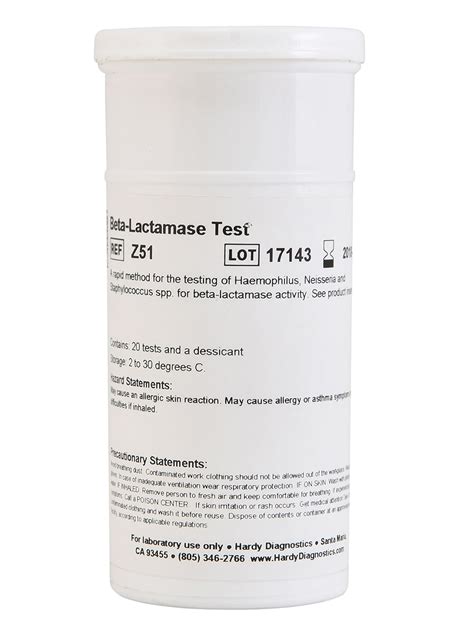 Beta Lactamase Test Acidometric Method 20 Tests Per