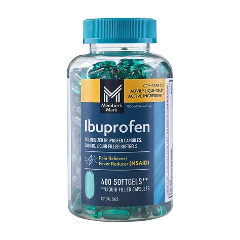 Ibuprofen Softgels 200mg 400 Ct Compare To Advil Liquid Gels