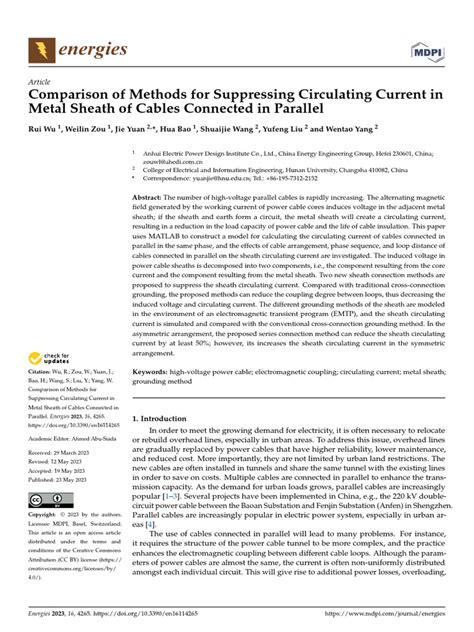 Comparison Of Methods For Suppressing Circulating Current In Metal
