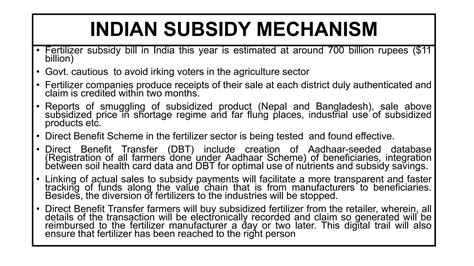 National Fertilizer Subsidy Plan A Proposal Ppt