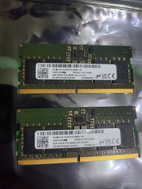 8gbx2 ddr5 4800mhz laptop ram sticks computers and tech parts