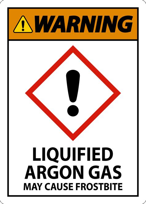 Warning Liquified Argon Gas Ghs Sign On White Background 9430865 Vector