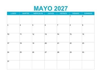 Calendario Mensual 2027 Para Imprimir En Pdf Descarga Gratis