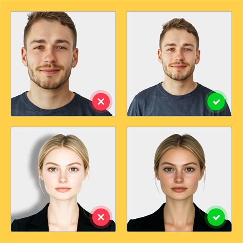 Bad And Good Passport Photo Examples Based On Requirements
