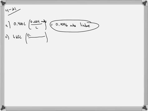 Solved Calculate The Number Of Moles Of Solute Contained In The Following Volumes Of Aqueous