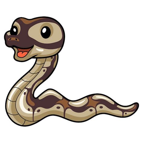 Premium Vector Cute Black Head Butter Ball Python Cartoon