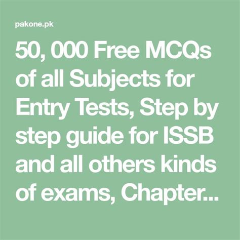 50 000 Free Mcqs Of All Subjects For Entry Tests Step By Step Guide