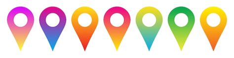premium vector set of colorful location icons map pointer icons