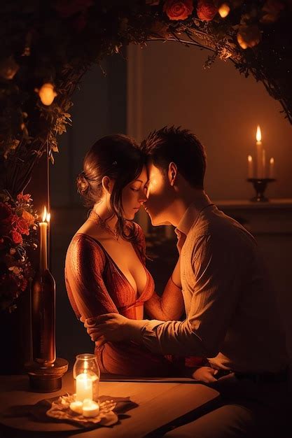 Premium Photo Romantic Scene With A Couple Sharing An Intimate Moment