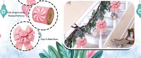 Jarthenaamcs Christmas Glitter Wired Edge Ribbon Pink