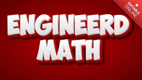 Engineerd Math Red 3d Style Text Effect Generator