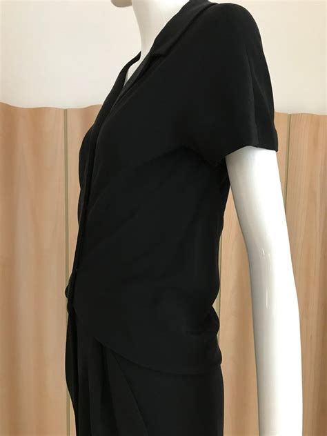 1960s Galanos Black Matte Jersey Cocktail Dress For Sale At 1stdibs
