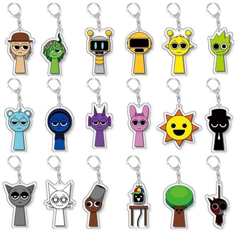 Sprunki Keychain Cartoon Acrylic Sprunki Keychain Incredibox Backpack
