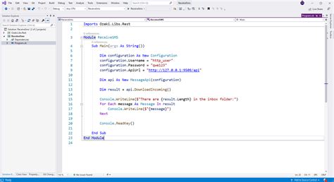 Vb Receive Sms With The Rest Api Code Sample