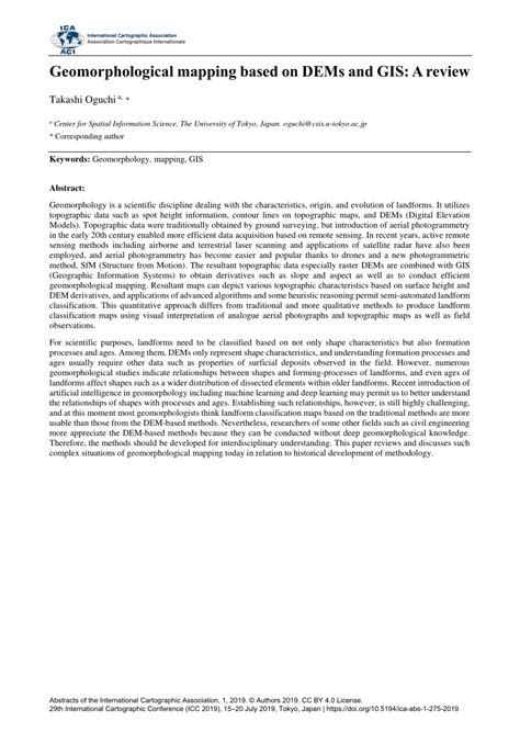 Pdf Geomorphological Mapping Based On Dems And Gis A Review