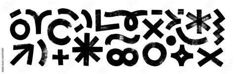 Creative Hand Drawn Various Shapes And Doodle Objects In Grunge Style